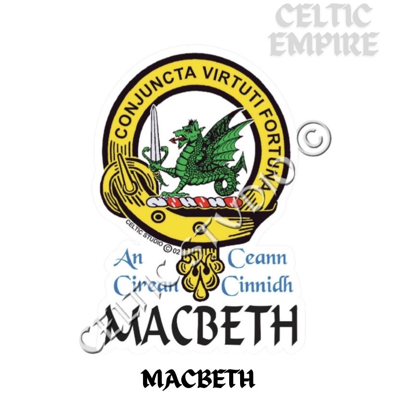 Macbeth Family Clan Crest Decal | Custom Scottish Heritage Car & Lapto ...