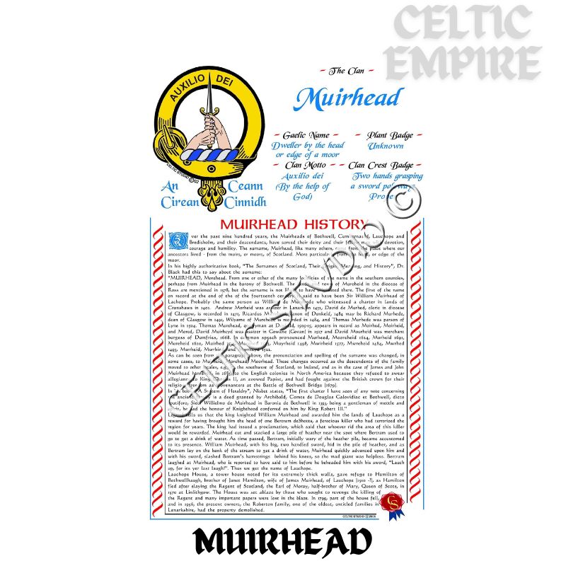 Muirhead Scottish Family Clan History – Celtic Empire